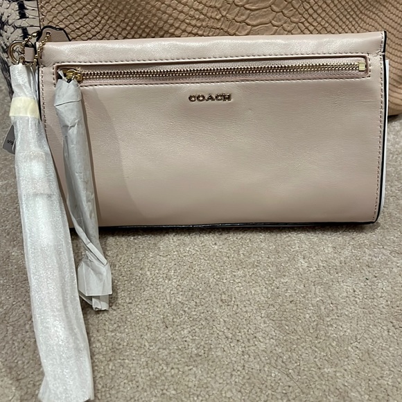 Coach | Bags | Nwt Coach Madison Python And Leather Wristlet | Poshmark